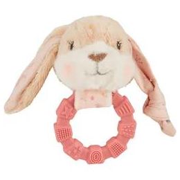 Greifling Sterntaler "Hase Hanni mit Silikonring", perlrosa, Greifspielzeug, KinderB:7cm L:13cm, Polyester, mit Rassel, B:7cm L:13cm