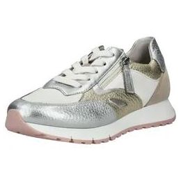 Sneaker Gabor COMFORT "Gabor Comfort Sneaker Nappaleder", Damen, Gr. 40, silber, Nappaleder, Schuhe Sneaker