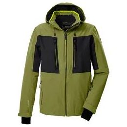 Skijacke Killtec "KSW 47 MN SKI JCKT", Herren, Gr. L, pistazie, Obermaterial: 100% Polyester;Futter: 100% Polyester;F&uuml;llung: 100% Polyester, Jacken Skijacke, Herren Skijacke: wasserdicht, atmungsaktiv, abnehmbare Kapuze