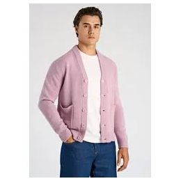 Strickjacke LINDBERGH "Cardigan Comfort Fit", Herren, Gr. L, lavender mel, Obermaterial: 80% Wolle, 20% Nylon, unifarben, Strickjacken Strickjacke