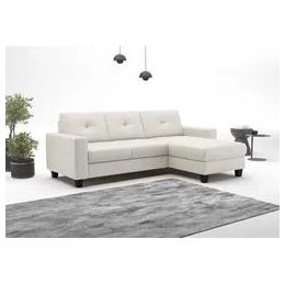 Ecksofa Home Affaire "Varese", reinwei&szlig;, B:239cm H:91cm T:164cm, Sofas, Ecksofa, wahlweise mit Bettfunktion und Bettkasten