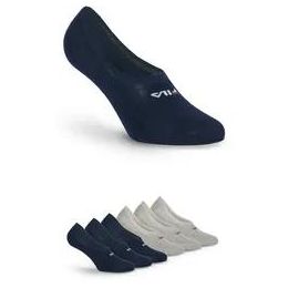 F&uuml;&szlig;linge Fila "UNISEX GHOST SOCKS", Herren, Gr. 39-42, blau (navy grau), Baumwollmischung, unifarben, normal, Socken, mit Logo-Schriftzug, Silikonstreifen an der Ferse f&uuml;r besseren Halt