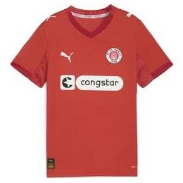 Trainingsshirt Puma "FC St. Pauli 25/26 Viertes Trikot Jugendliche", M&auml;dchen, Gr. 128, burnt rot wei&szlig;, Obermaterial: 100% Polyester. Rippe: 100% Polyester. Einsatz: 100% Polyester, clean, regular fit, Rundhals, Shirts