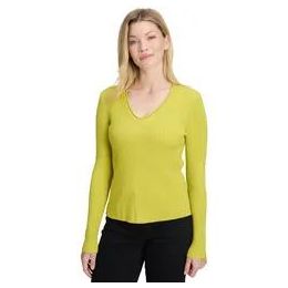 Strickpullover Betty Barclay "Damen mit Rippenstruktur", Damen, Gr. 36, citronelle, Strick, Obermaterial: 43% Viskose, 39% Polyester, 18% Polyamid, gerade normal, V-Ausschnitt, Pullover Strickpullover