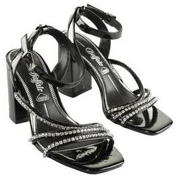 High-Heel-Pumps Buffalo "Buffalo Charlotte Ice Vegan Patent", Damen, Gr. 36, schwarz, silber, Polyurethan, unifarben, Schuhe