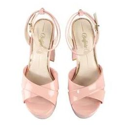 High-Heel-Pumps Buffalo "Buffalo JESSIE CROSS", Damen, Gr. 39, blush, Polyurethan, unifarben, Schuhe
