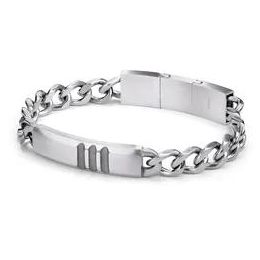 Armband Fynch-Hatton "Schmuck Geschenk Edelstahl Armkette Curb Chain", silber (silberfarben), Armb&auml;nder, Herren, 18,5cm, Edelstahl, Armband