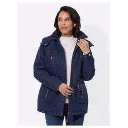 Funktionsjacke Casual Looks, Damen, Gr. 54, blau (marine), 100% Polyester, Einsatz:100% Polyester, Wattierung:100% Polyester, unifarben, Jacken Funktionsjacke