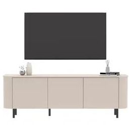 Lowboard OTTO HOME "Lido, 181 cm breit, 3 T&uuml;ren, TV-Schrank, TV-Kommode, Medienboard", cashmere, B:181cm H:61cm T:43cm, FSC-zertifizierter Holzwerkstoff, Sideboards, Lowboard, Formgebogenes MDF, Stirnseiten mit Rundung, Push-to-open, Metallf&uuml;&szlig;e