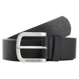 Jack & Jones Lederg&uuml;rtel JACK & JONES "JACHARRY BELT NOOS", Damen, Gr. 80, schwarz, Leder, genarbt, unifarben, G&uuml;rtel Lederg&uuml;rtel