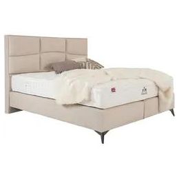 Boxspringbett Home Affaire "Violette erh&auml;ltlich in den Breite 160, 180 & 200cm", beige, B:169cm L:212cm, 100% PES, Komplettbetten, Boxspringbett, inkl. Topper und extra dicker Taschen-Federkernmatratze
