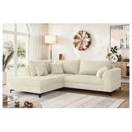 Ecksofa OTTO HOME "LEEVKE Design-Sofa mit Ottomane rechts/links bestellbar, Breite 232 cm", beige, B:232cm H:80cm T:190cm, 83% Polyester, 17% Nylon, Sofas, Ecksofa, in vielen modernen Farben erh&auml;ltlich, belastbar bis 480 kg