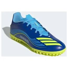 Fu&szlig;ballschuh Adidas PERFORMANCE "F50 MESSI CLUB KUNSTRASEN", Damen, Gr. 44,5, royal blau, solar gelb, semi blau burst, Synthetik, Schuhe Fu&szlig;ballschuh, geeignet f&uuml;r harte Untergr&uuml;nde Asche und Kunstrasen