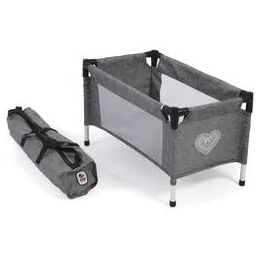 Bayer Chic 2000 Puppenbett CHIC2000 "Puppen-Reisebett", grau (jeans grau), Puppenm&ouml;bel, KinderB:31cm H:32cm T:54cm, Stahl, Stoff, mit Stoff-Tragetasche, B:31cm H:32cm T:54cm