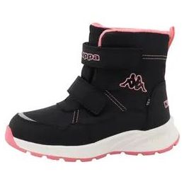 Winterboots Kappa "Ruth", M&auml;dchen, Gr. 33, schwarz (schwarz, rose), Synthetik, Schuhe Winterboots, Winterschuhe, Winterstiefel, Snowboots, gef&uuml;ttert, wasserdicht