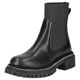 Stiefelette Steve Madden "Steve Madden Stiefelette Leder/Textil", Damen, Gr. 39, schwarz, Leder, Textil, Schuhe Stiefelette