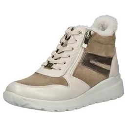 Sneaker Caprice "Caprice Sneaker Leder/Textil", Damen, Gr. 39, beige (wei&szlig;, beige), Leder, Textil, Schuhe Sneaker