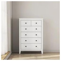 Kommode OTTO HOME "Avelin", wei&szlig;, B:80cm H:120cm T:40cm, ABS-Kunststoff, FSC-zertifizierter Holzwerkstoff, Holzwerkstoff, MDF, Melamin, Sideboards, Kommode
