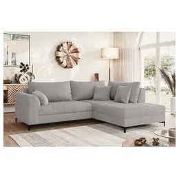 Ecksofa OTTO HOME "LEEVKE Design-Sofa mit Ottomane rechts/links bestellbar, Breite 232 cm", hellgrau, B:232cm H:80cm T:190cm, 83% Polyester, 17% Nylon, Sofas, Ecksofa, in vielen modernen Farben erh&auml;ltlich, belastbar bis 480 kg