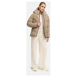 Winterjacke Marikoo "Kwamee", Damen, Gr. L, beige (taupe grau), Obermaterial: 92% Nylon, 8% Elasthan; Innenseite: 100% Polyester; Futter: 100% Polyester; Wattierung: 100% Polyester, Jacken Winterjacke, Schr&auml;g gesteppte Winterjacke mit fester Kapuze