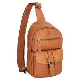 Umh&auml;ngetasche Mustang "Gonesse", Herren, Gr. B/H/T: 16cm x 31cm x 8cm, cognac, Leder, Taschen Umh&auml;ngetasche, Men Schultertasche, Crossbody mit verstellbarem Umh&auml;ngeriemen