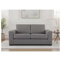 2-Sitzer Home Affaire "Branwell", grau, B:175cm H:86cm T:96cm, 100% Polyester, Sofas, Breite 175 cm, Struktur fein, mit Wellenunterfederung