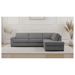 Ecksofa Home Affaire "Branwell", grau, B:304cm H:86cm T:227cm, 100% Polyester, Sofas, Ecksofa, Breite 304 cm, Struktur fein, mit Wellenunterfederung