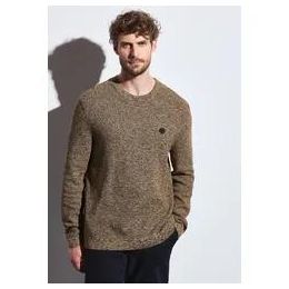 Strickpullover Street One MEN, Herren, Gr. XL (44), golden gelb, Web, 100% Baumwolle, unifarben, comfort fit normal, Rundhals, elastischer Bund, Pullover Strickpullover, im Melange Look