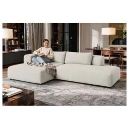 Ecksofa OTTO HOME "TIARRA Design-Sofa mit Ottomane recht/links bestellbar, Breite 287 cm", creme, B:287cm H:76cm T:168cm, 100% Polyester, Sofas, Ecksofa, L-Form mit hochelastischer Schaum und Wellenunterfederung