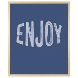Bild mit Rahmen s.Oliver "Enjoy", farbe rahmen: beige, natur, farbe bild(er): hellgrau, B:50cm H:70cm T:1,5cm, Holz, Plexiglas, Bilder, HD Premium Posterdruck mit Echtholzrahmen