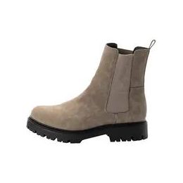 Ankleboots sheego, Damen, Gr. 42, XXL-Schaft, grau (taupe), Lederimitat, Schuhe Ankleboots