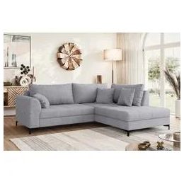 Ecksofa OTTO HOME "LEEVKE Design-Sofa mit Ottomane rechts/links bestellbar, Breite 232 cm", hellgrau, B:232cm H:80cm T:190cm, 92% Polyester, 8% Nylon, Sofas, Ecksofa, in vielen modernen Farben erh&auml;ltlich, belastbar bis 480 kg