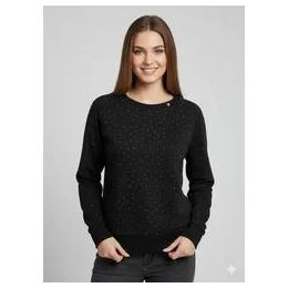 Sweatshirt Ragwear "JOHANKA MULTIDOTS O", Damen, Gr. XL, schwarz, Sweatware, Obermaterial: 70% Baumwolle, 30% Polyester, bedruckt, gepunktet, normal, Rundhals, Rippb&uuml;ndchen, Sweatshirts Sweatshirt