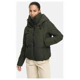 Winterjacke Marikoo "Ninikaa", Damen, Gr. M, schwarz olive, Obermaterial: 100% Polyester; Futter: 100% Polyester; Wattierung: 100% Polyester; &Auml;rmelfutter: 100% Polyester, Jacken Winterjacke, kurze Winterjacke mit extra hohem Windschutzkragen