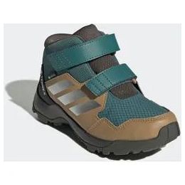 Wanderschuh Adidas TERREX "TERREX SKYCHASER MID GORE-TEX F&Uuml;R KINDER", Kinder, Gr. 38, silber (preloved teal, matte silber, cardboard), Synthetik, Textil, Schuhe Wanderschuh, wasserdicht dank Gore-Tex Membrane