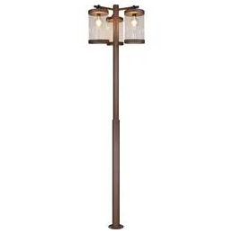 Trio LEUCHTEN Au&szlig;en-Stehlampe "SAMBESI, Gro&szlig;e Garten Stehleuchte H&ouml;he 240cm, IP44 D&auml;mmerungssensor", braun, 3, &Oslash; 51cm H: 240cm, 1 Stk., Leuchten, Outdoor Stehlampe 3-flammig, exkl 3x E27 max 28W, Alu Druckguss