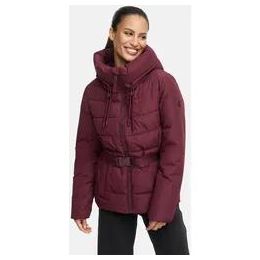 Winterjacke Marikoo "Himee", Damen, Gr. M, wine, Obermaterial: 100% Polyester; Futter: 100% Polyester; Wattierung: 100% Polyester; &Auml;rmelfutter: 100% Polyester, Jacken Winterjacke, mit praktischem Tailleng&uuml;rtel und robuster Klickschnalle