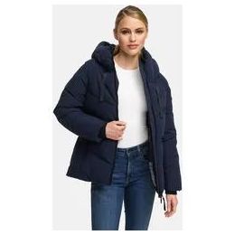 Winterjacke Marikoo "Kwamee", Damen, Gr. M, blau (navy), Obermaterial: 92% Nylon, 8% Elasthan; Innenseite: 100% Polyester; Futter: 100% Polyester; Wattierung: 100% Polyester, Jacken Winterjacke, Schr&auml;g gesteppte Winterjacke mit fester Kapuze