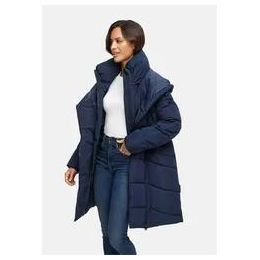 Winterjacke Marikoo "Virenaa", Damen, Gr. XL, blau (navy), Obermaterial: 100% Polyester; Futter: 95% Polyester, 5% Elasthan; Wattierung: 100% Polyester; &Auml;rmelfutter: 100% Polyester, Jacken Winterjacke, mit extra hohem Kragen und warmem Fleecefutter