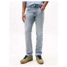 Tommy Hilfiger Gerade Jeans TOMMY JEANS "Scanton Slim", Herren, Gr. 33, L&auml;nge 30, grau (denim grau), Denim/Jeans, Obermaterial: 92% Baumwolle, 6% Polyester, 2% Elasthan, slim fit lang, Jeans, Mit Markenlabel aus Leder hinten