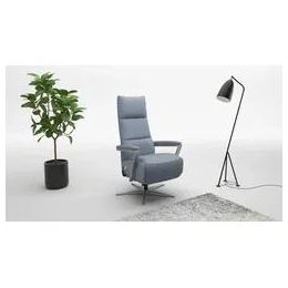 Sit & More TV-Sessel SIT & MORE "Vario Comfort, inkl. Kopfteilverstellung & 360 Drehfunktion", blau (graublau), B:70cm H:124cm T:85cm, Sessel, inkl. Herz-Waage-Funktion & 3 Motoren, H&ouml;he der Armlehnen 64cm