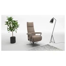 Sit & More TV-Sessel SIT & MORE "Vario Comfort, inkl. Kopfteilverstellung & 360 Drehfunktion", cappucino, B:70cm H:124cm T:85cm, 100% Polyester, Sessel, inkl. Herz-Waage-Funktion & 3 Motoren, H&ouml;he der Armlehnen 64cm