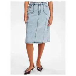N&uuml;mph Midirock N&Uuml;MPH "N&uuml;mph Midi skirt NUTORONTO", Damen, Gr. 40, light blau denim, Obermaterial: 94% Baumwolle, 5% Polyester, 1% Elasthan, R&ouml;cke