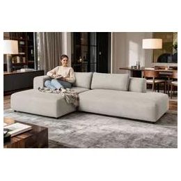 Ecksofa OTTO HOME "TIARRA Design-Sofa mit Ottomane recht/links bestellbar, Breite 287 cm", hellbeige, B:287cm H:76cm T:168cm, 100% Polyester, Sofas, Ecksofa, L-Form mit hochelastischer Schaum und Wellenunterfederung