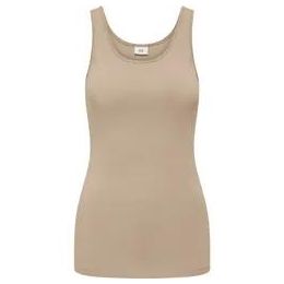Jacqueline de Yong Tanktop JDY "JDYAVA S/L TANK TOP 180 JRS NOOS", Damen, Gr. M, braun (humus), Jersey, Obermaterial: 95% Baumwolle, 5% Elasthan, unifarben, slim fit normal, Rundhals, Tops Tanktop, in Basic-Form