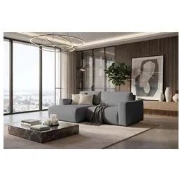Schlafsofa Home Affaire "Noord Schlafecksofa, Breite 250 cm", grau, B:250cm H:82cm T:143cm, 94% Polyester, 6% Nylon, Sofas, Schlafsofa, Cord, Struktur, Webstoff, mit Wellenunterfederung, Massivholzrahmen