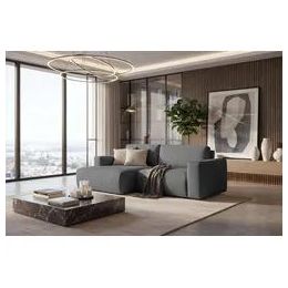 Schlafsofa Home Affaire "Noord Schlafecksofa, Breite 250 cm", anthrazit, B:250cm H:82cm T:143cm, 100% PES, Sofas, Schlafsofa, Cord, Struktur, Webstoff, mit Wellenunterfederung, Massivholzrahmen