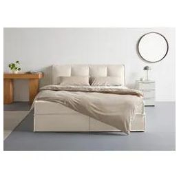 Boxspringbett "Addyson", beige, B:190cm L:230cm, 100% POLYESTER (PES), LeGer Home by Lena Gercke, Komplettbetten, Boxspringbett, Boxspringbett inkl. Topper, 2 Matratzen