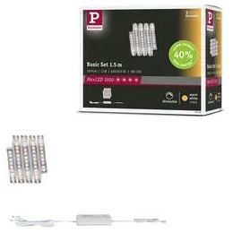 Paulmann LED-Streifen "MaxLED 1000 LED Strip Warmwei&szlig; Basisset", silber (silberfarben), Dioden 192 Stk., Gesamtl&auml;nge 1,5m, Lichterketten, LED-Streifen