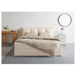 Boxspringbett "Addyson", ivory, B:190cm L:230cm, 100% POLYESTER (PES), LeGer Home by Lena Gercke, Komplettbetten, Boxspringbett, Boxspringbett inkl. Topper, 2 Matratzen